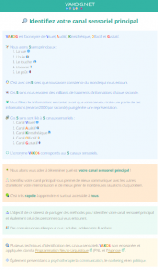 Présentation et Tests VAK / VAKOG (PNL) pour identifier son canal ...
